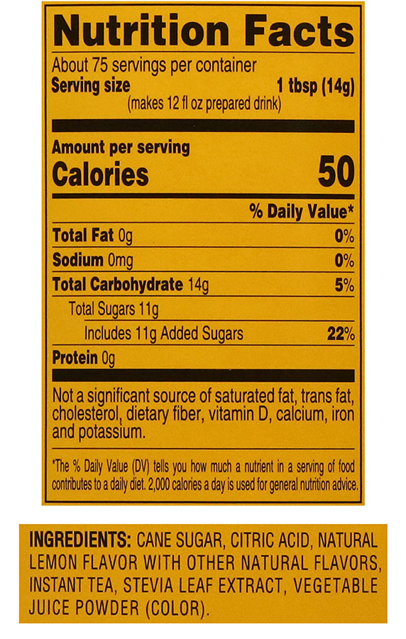 Reduced Sugar Lemon Iced Tea - 4C Foods